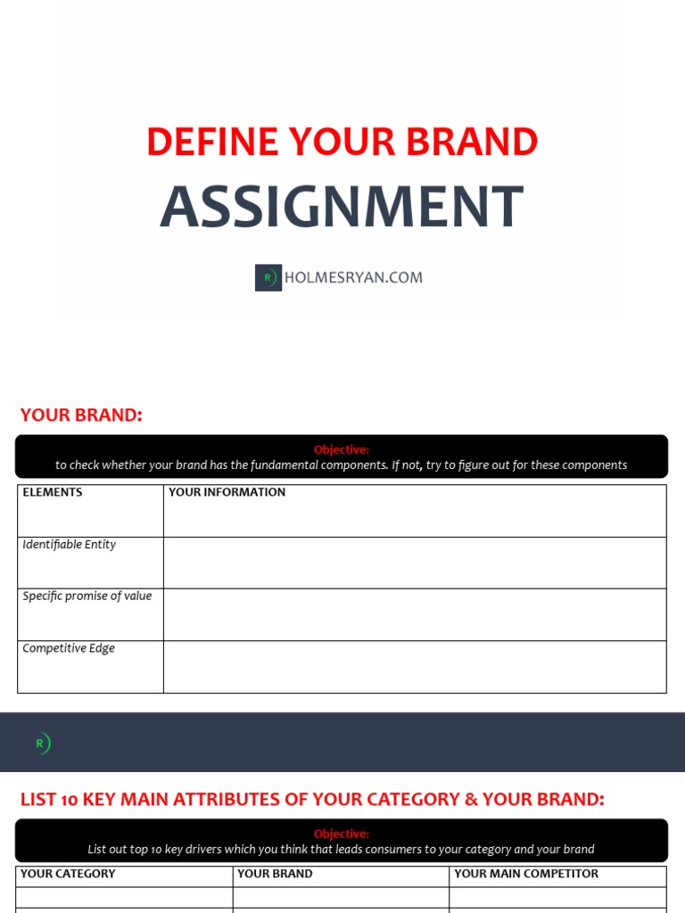 Define Your Brand: Assignment | PDF