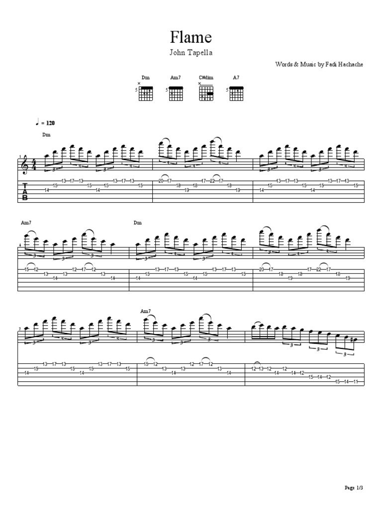 Partitura de "Flame" - John Tapella | PDF