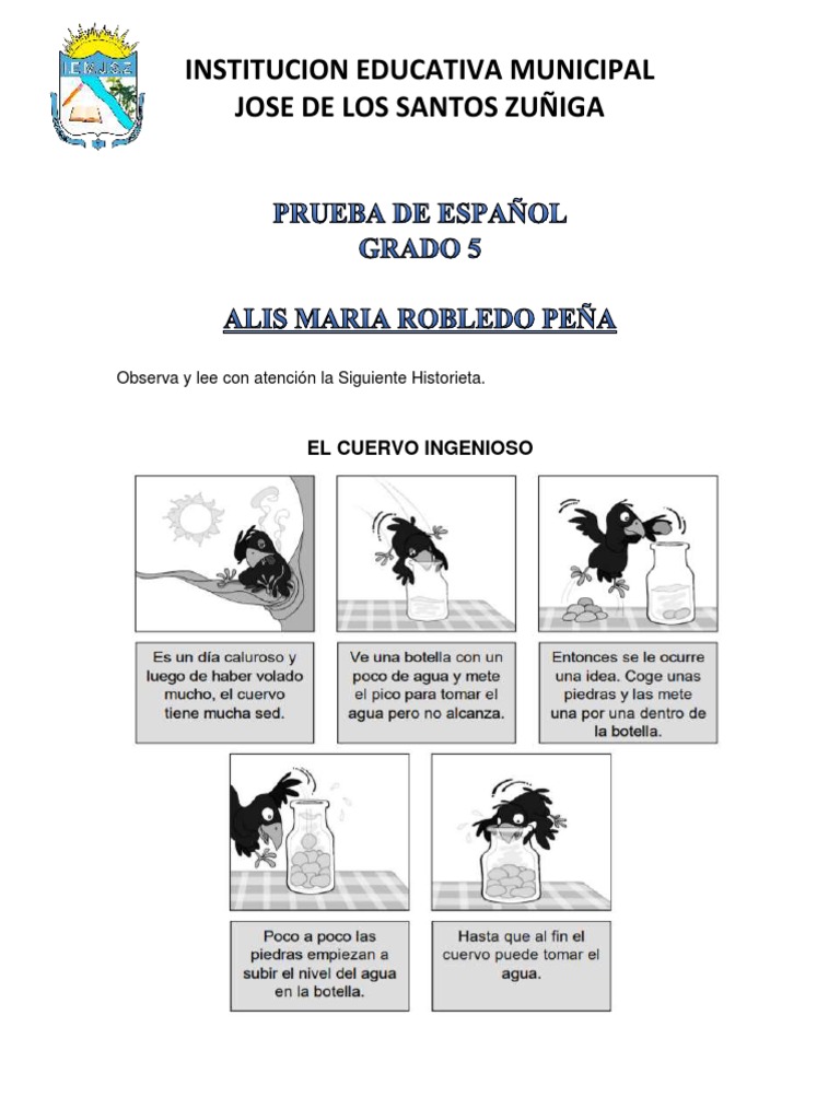 Prueba de Español - Grado 5 PDF | PDF
