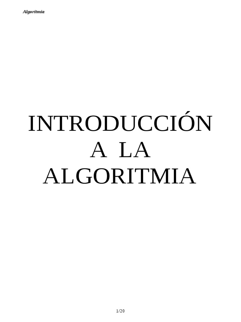 Algoritmia PDF | PDF | Algoritmos | Lenguaje de programación