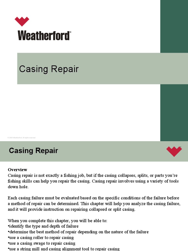 14.0 Casing Repair | PDF | Casing (Borehole) | Camera