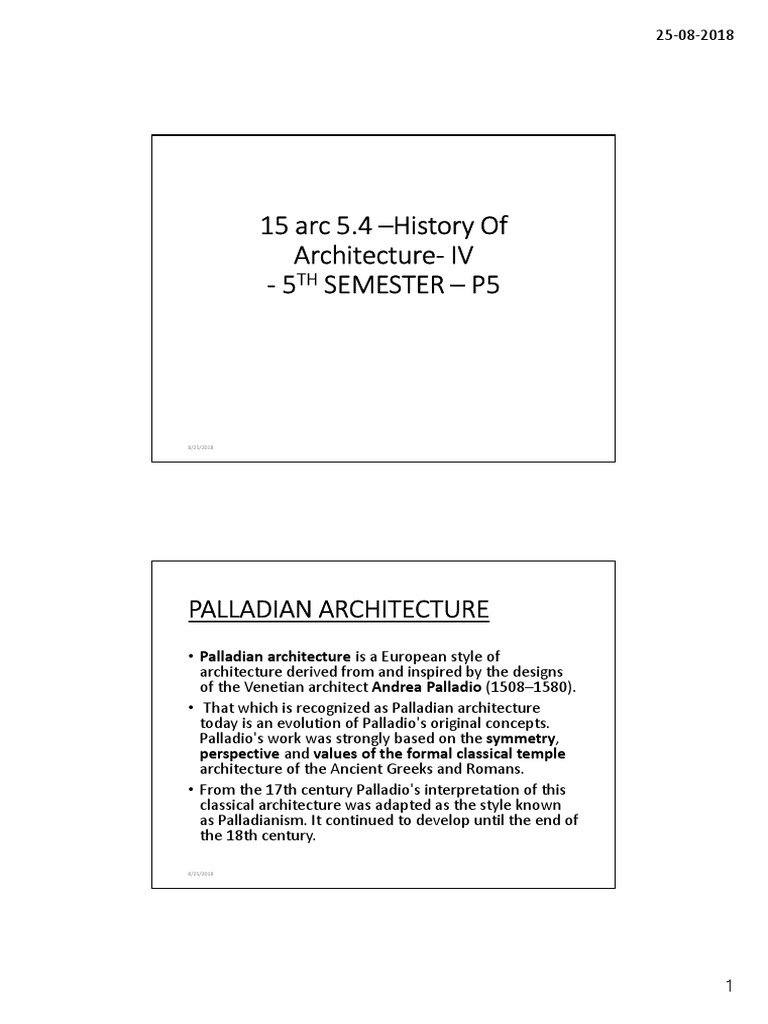 P5a - PALLADIAN REVIVAL | PDF | Architectural Design | Architecture