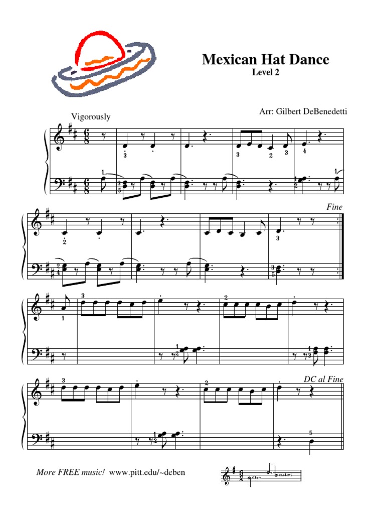 Mexican Hat Dance: Vigorously Arr: Gilbert Debenedetti | PDF