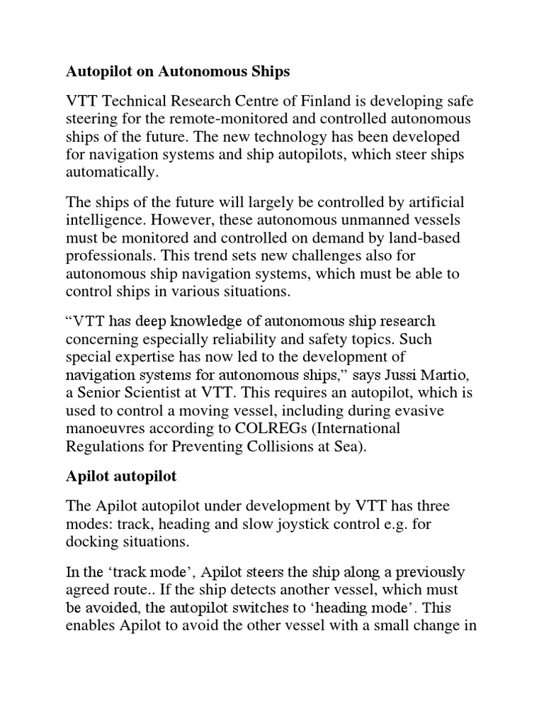 Autonomous Ship Navigation Tech | PDF