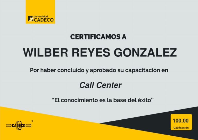 Wilber Reyes Gonzalez Call Center | PDF
