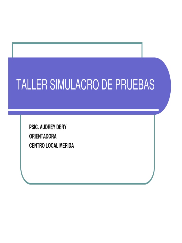 Simulacro de Pruebas | PDF