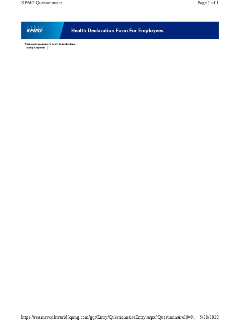 Health Declaration Form - P1 | PDF