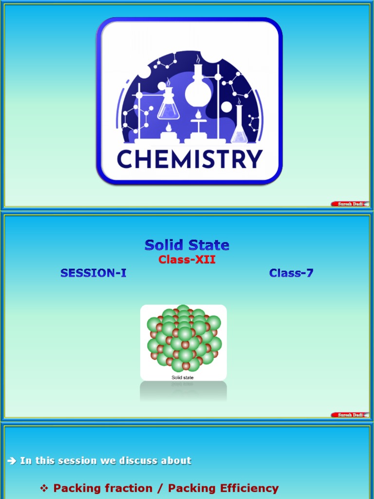 Solid State-1-Final - Upto Packing Fraction & Density-C7 | PDF ...