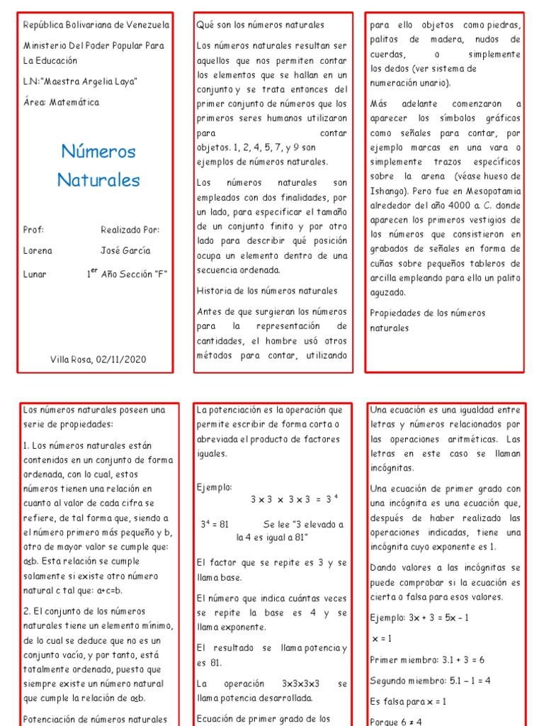Historia de los Números Naturales | PDF | Número natural | Ecuaciones