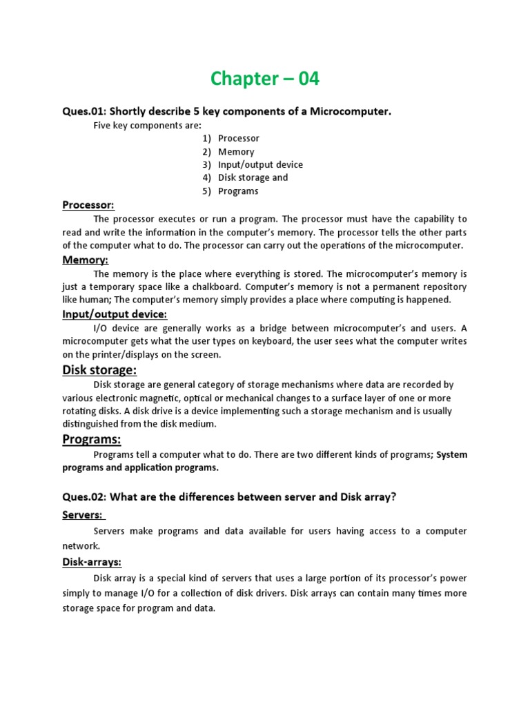 Understanding the Core Components and Organization of a Microcomputer ...