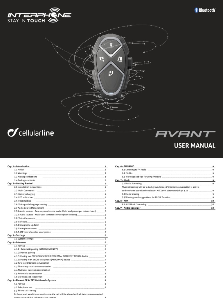 Manual Intercom Link | PDF | Bluetooth | Speech Synthesis