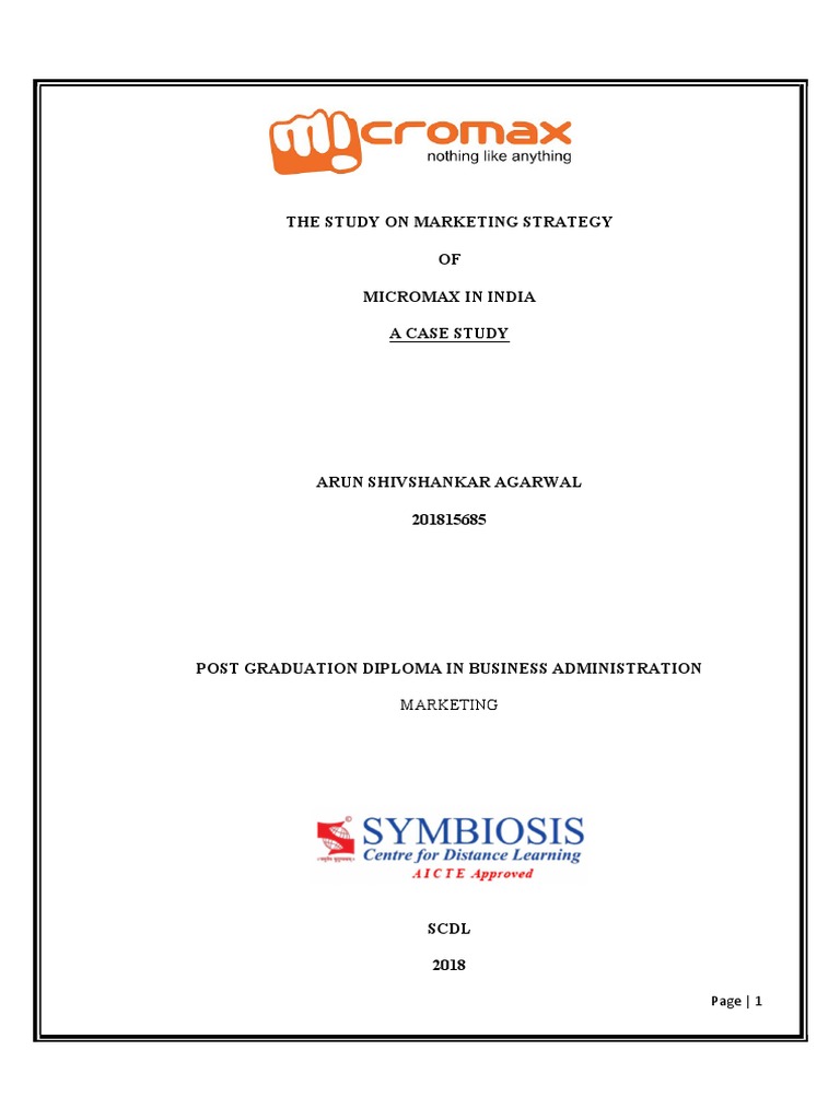 SCDL Project - Micromax A Case Study | PDF | Nokia | Business