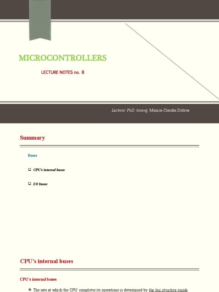 Microcontrollers: Lecture Notes No. 8 | Download Free PDF | Central ...