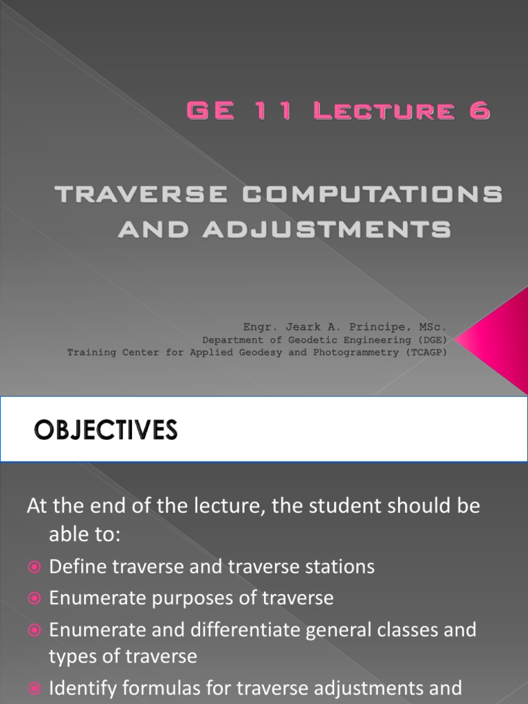 Traverse Computations and Adjustments PDF | PDF | Surveying | Angle