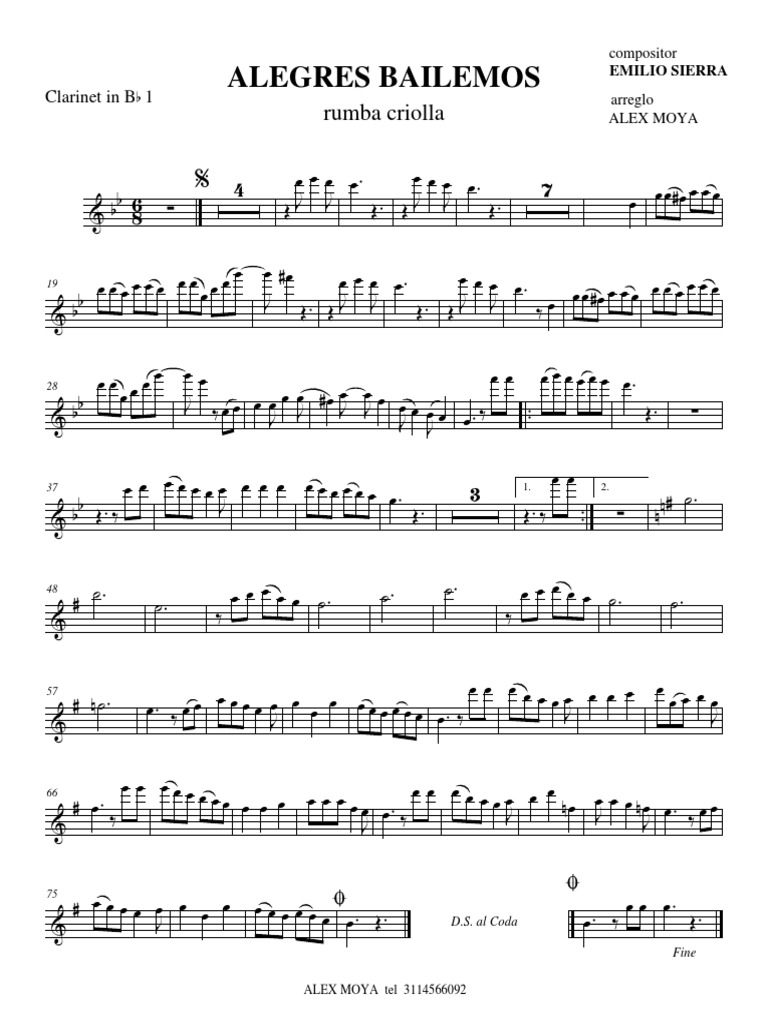 Alegre Bailemos Clarinete 1 | PDF
