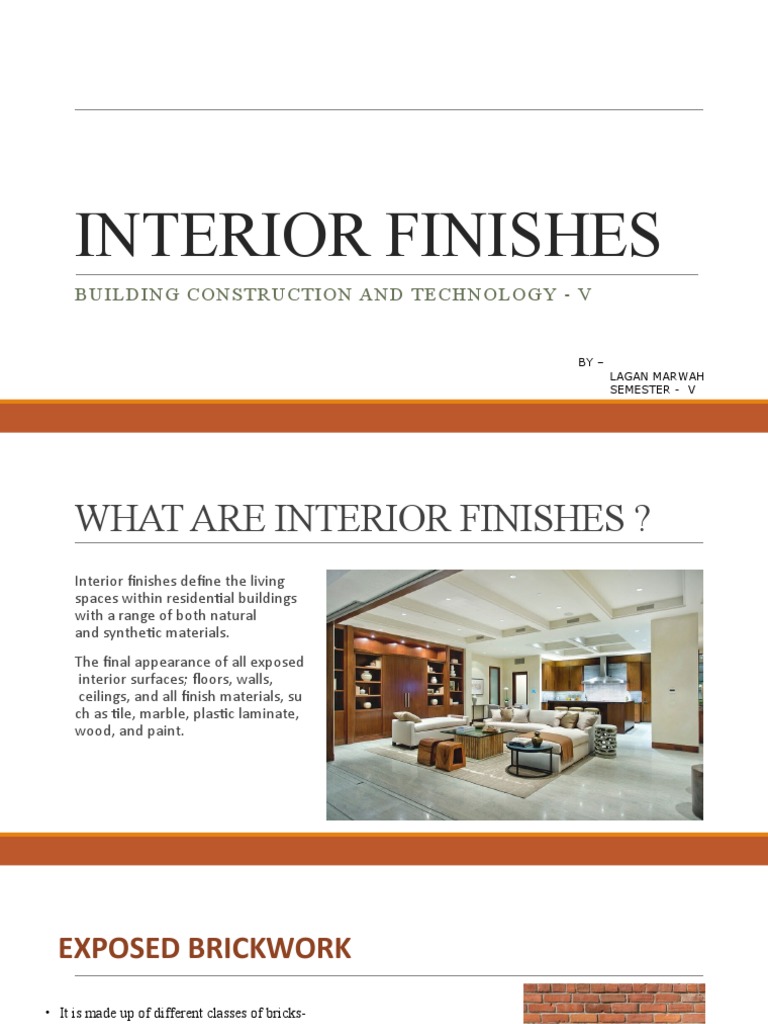 Interior Finishes: Building Construction and Technology - V | PDF ...
