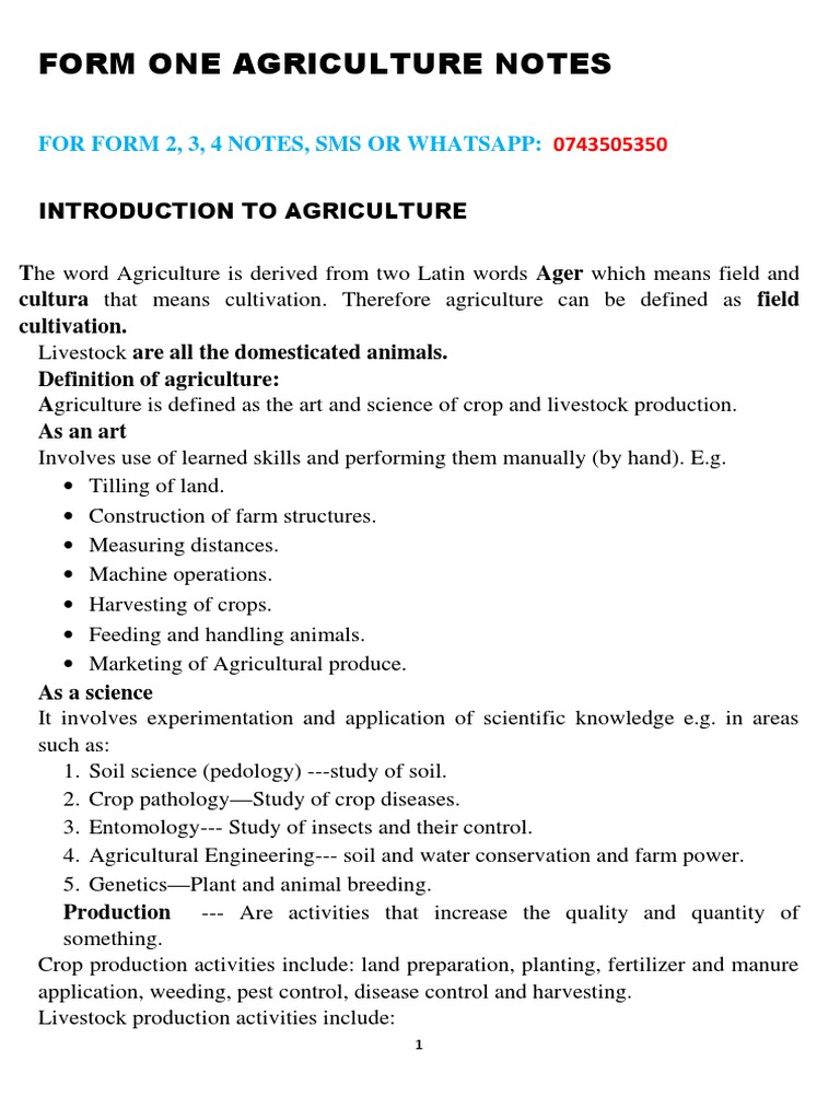 Agriculture Notes PDF | Download Free PDF | Weathering | Soil