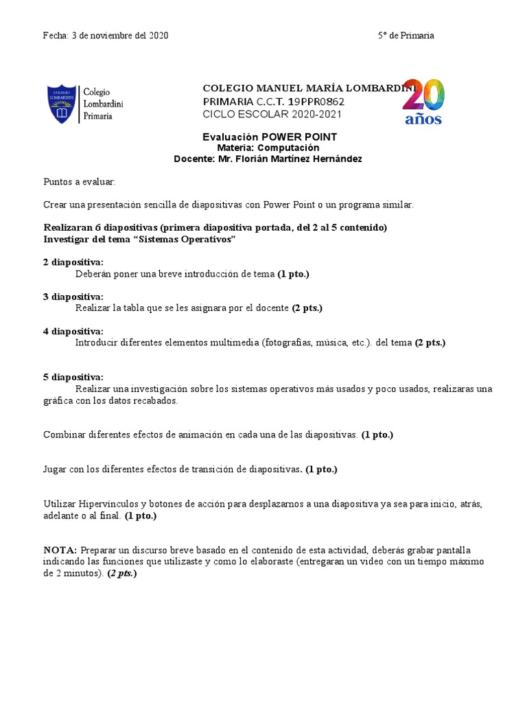 Examen Practico de Power Point | PDF