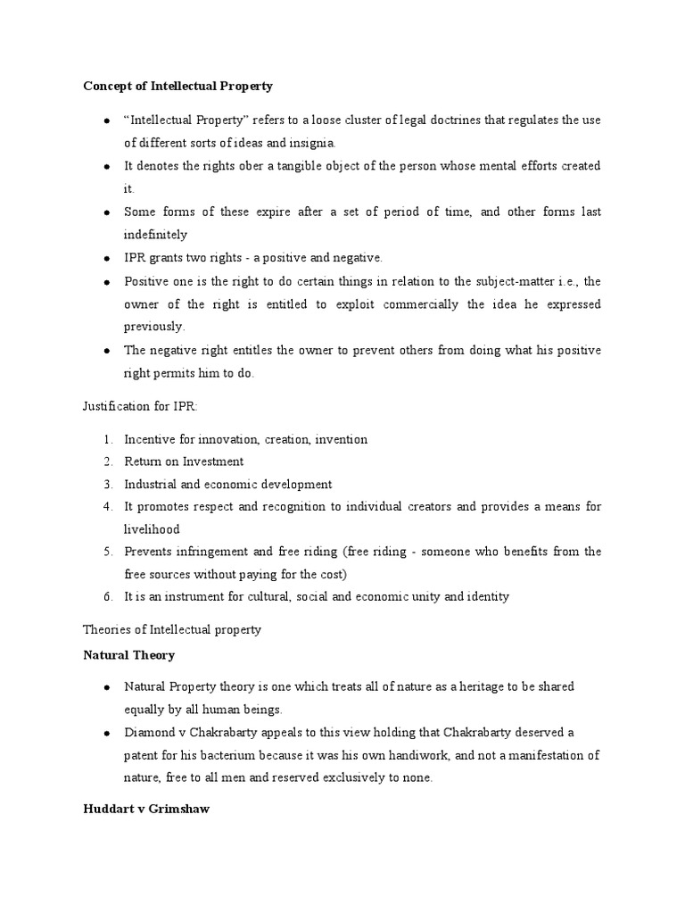 Intellectual Property Theories Explained | PDF | Intellectual Property ...