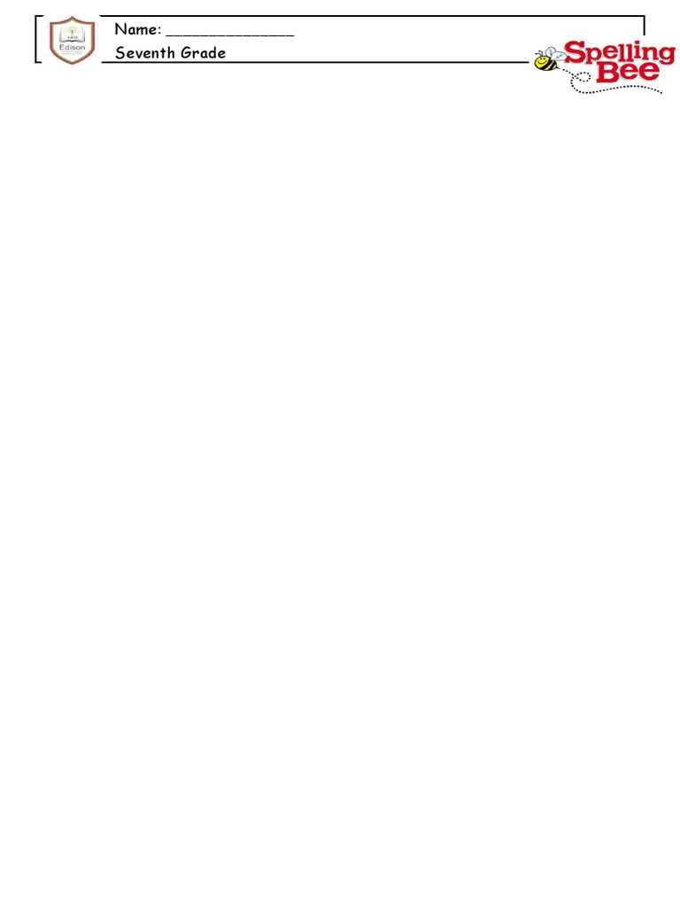 Name: Seventh Grade | PDF