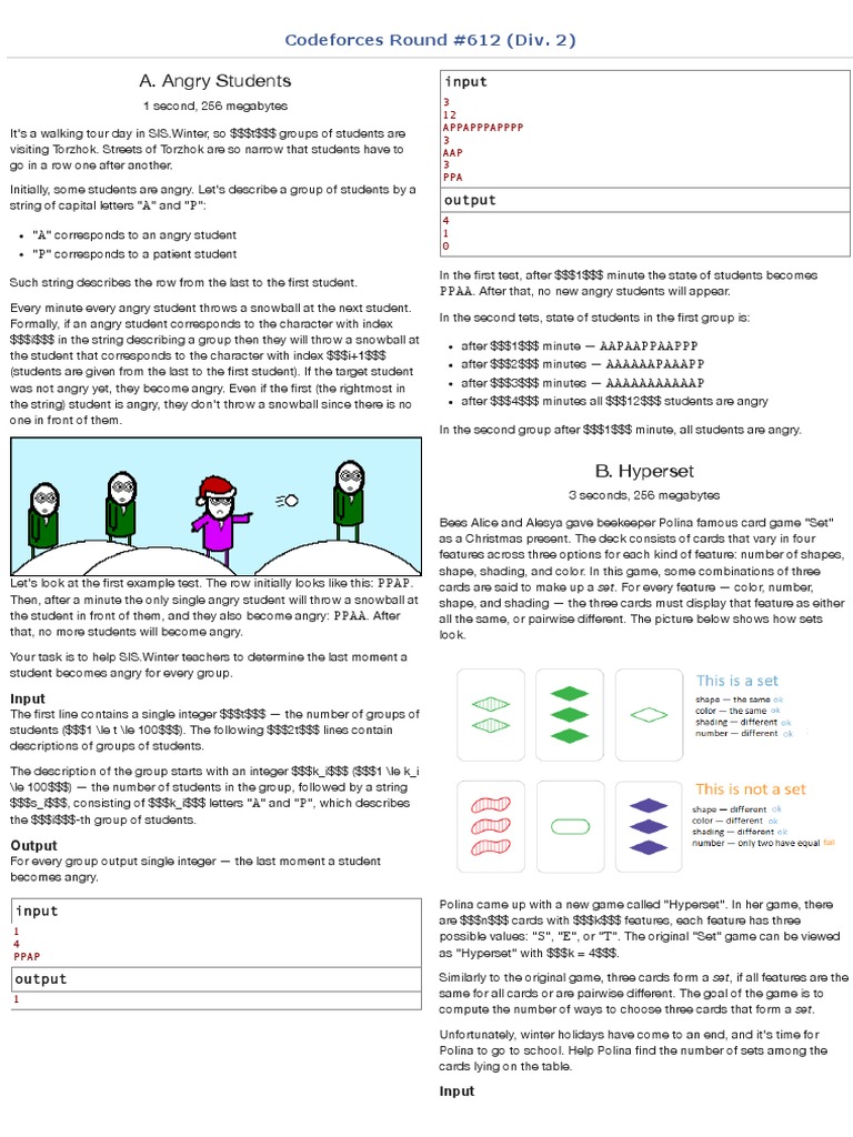 A. Angry Students: Codeforces Round #612 (Div. 2) | PDF