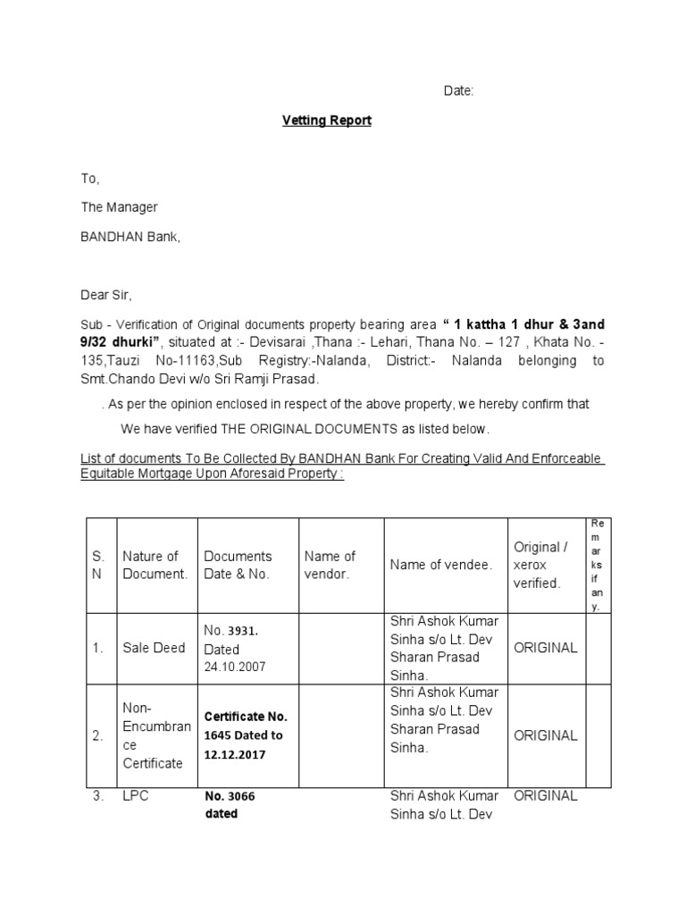 Vetting Report Verified | PDF | Land Law | Natural Resources Law