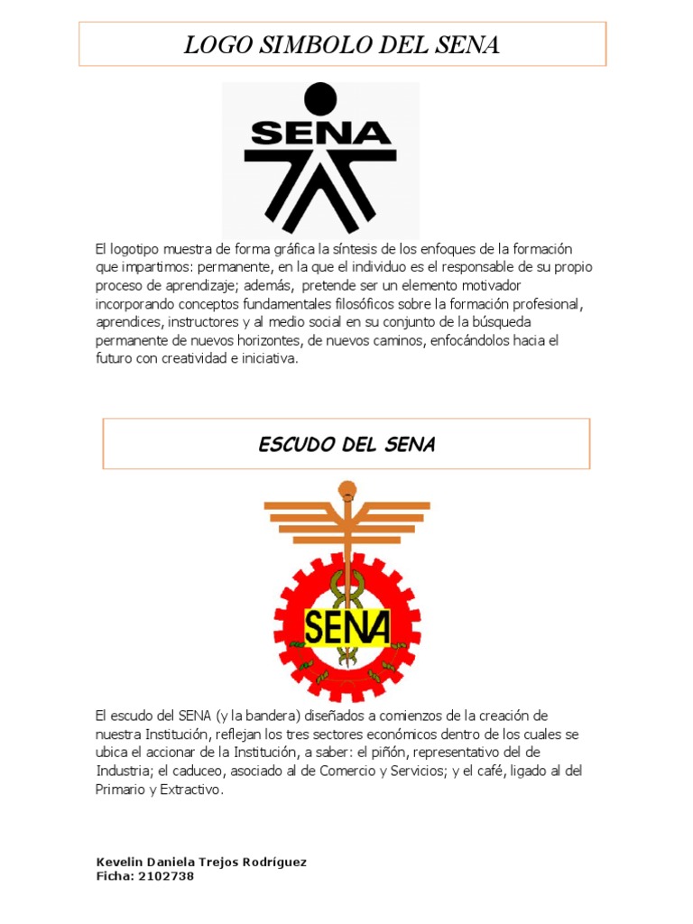 Logosimbolo, Escudo e Himno Del Sena Kevelin Trejos | PDF