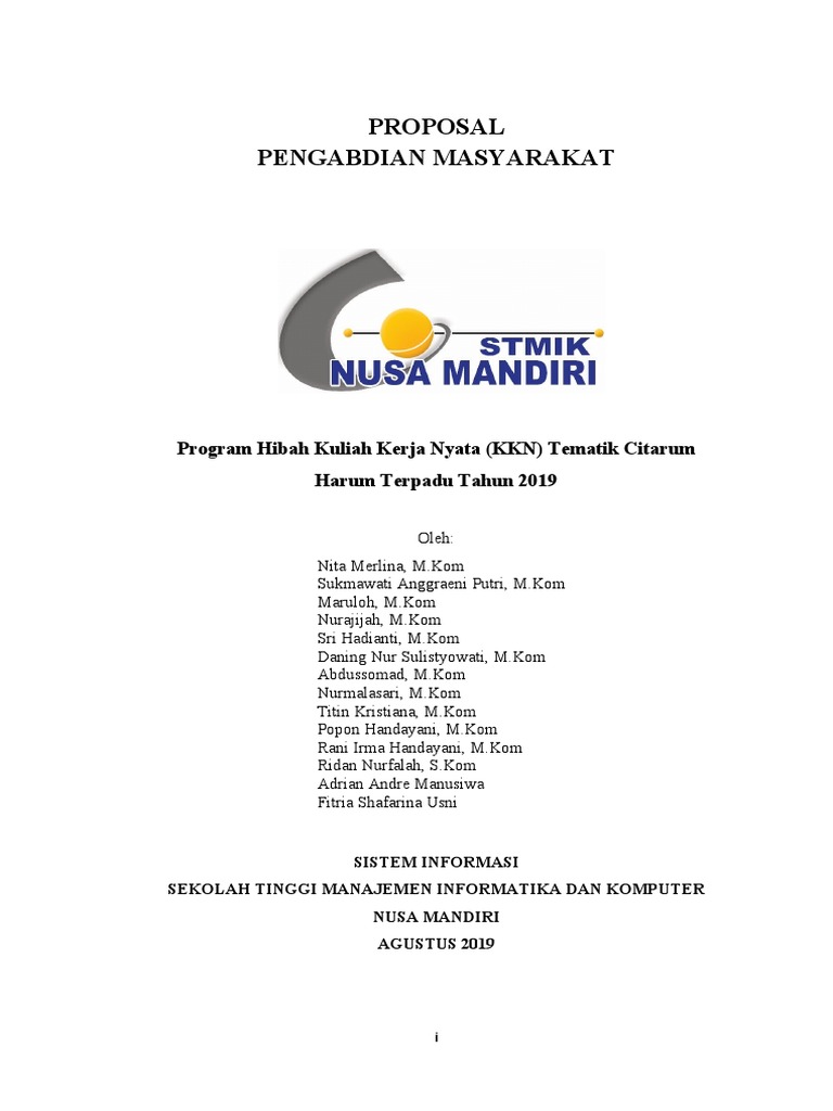 Contoh Proposal KKN | PDF