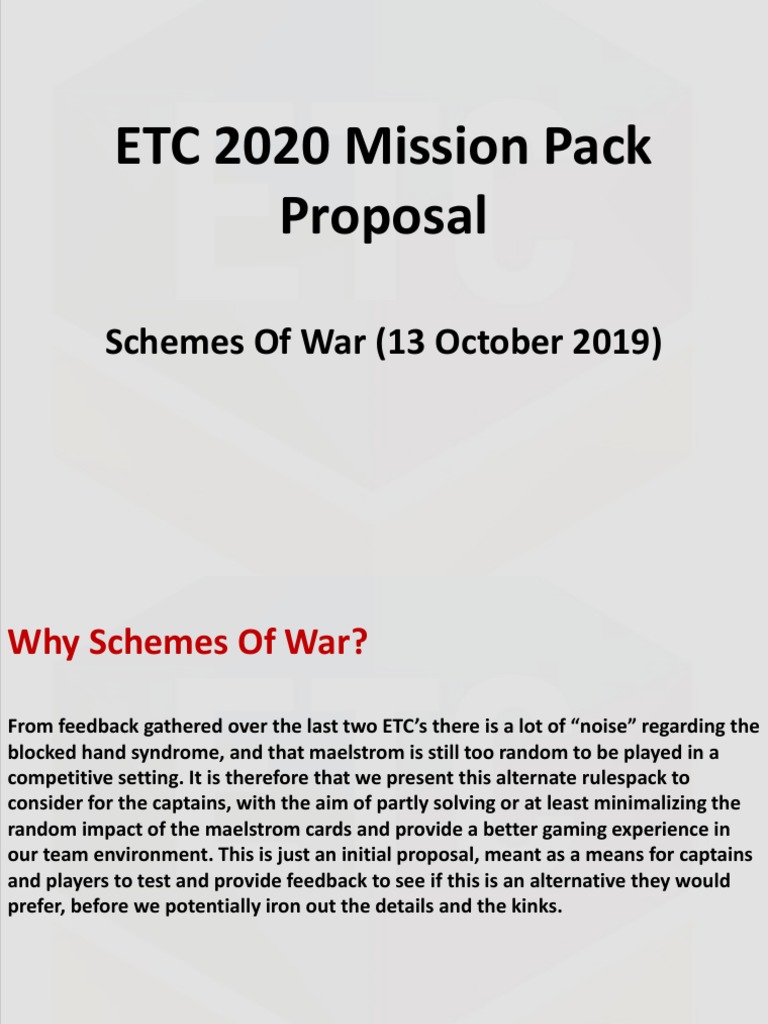 Missions ETC 2020 SchemesOfWar | PDF | Playing Cards | Battles