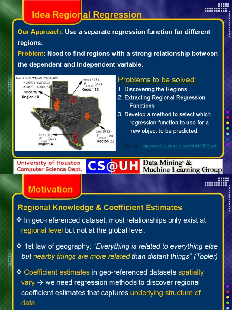 Idea Regional Regression: Problems To Be Solved | PDF | Spatial ...