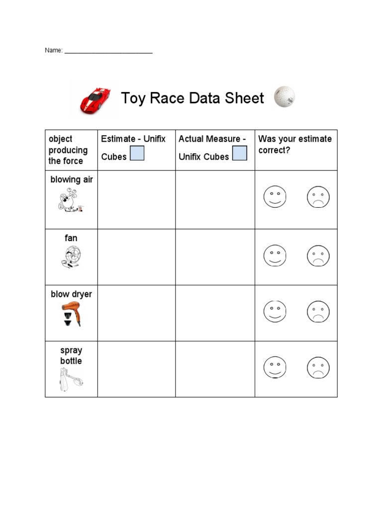 Toy Race Sheet PDF | PDF