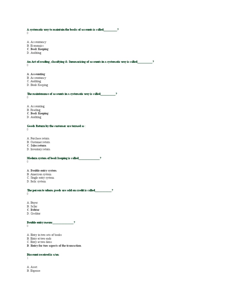 Accounting Mcqs | PDF | Debits And Credits | Balance Sheet Accounting Mcqs | PDF | Debits And Credits | Balance Sheet