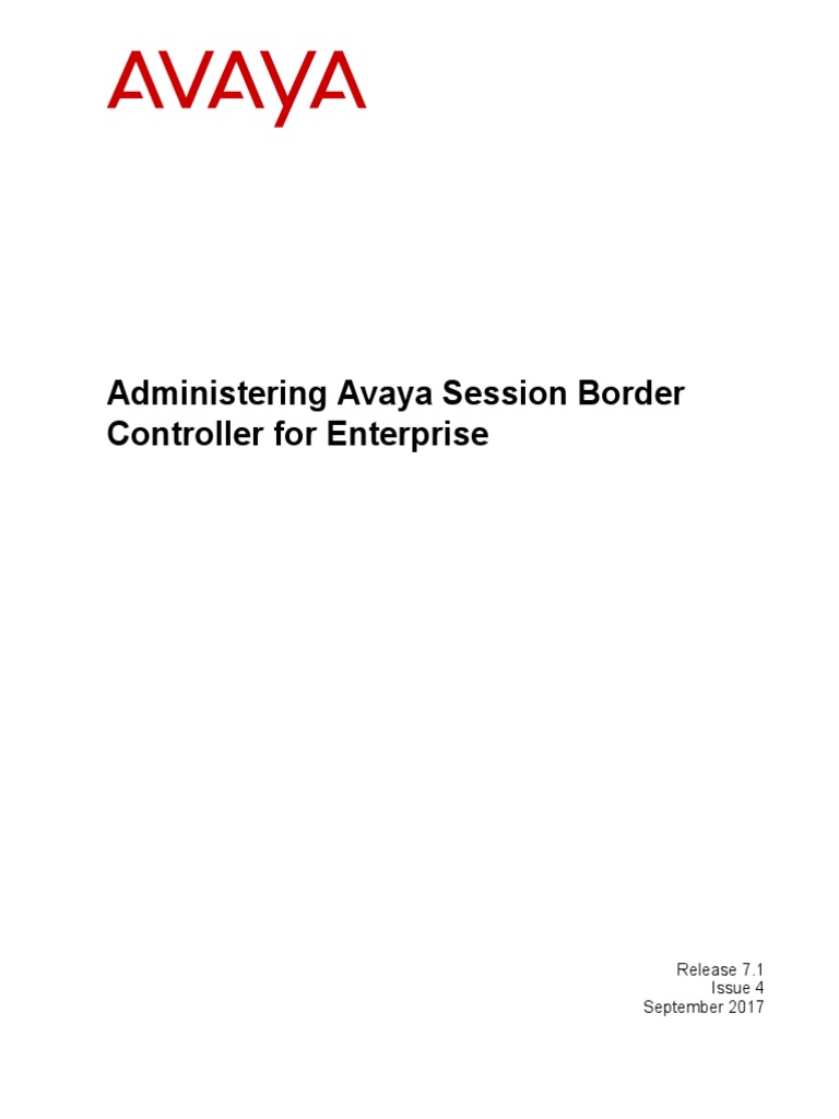 Administering Avaya Session Border Controller For Enterprise | PDF ...
