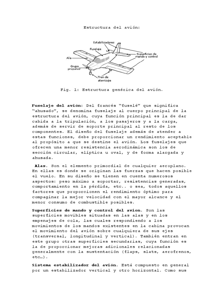 Estructura Del Avión | PDF | Avión | Ingeniería Aeroespacial