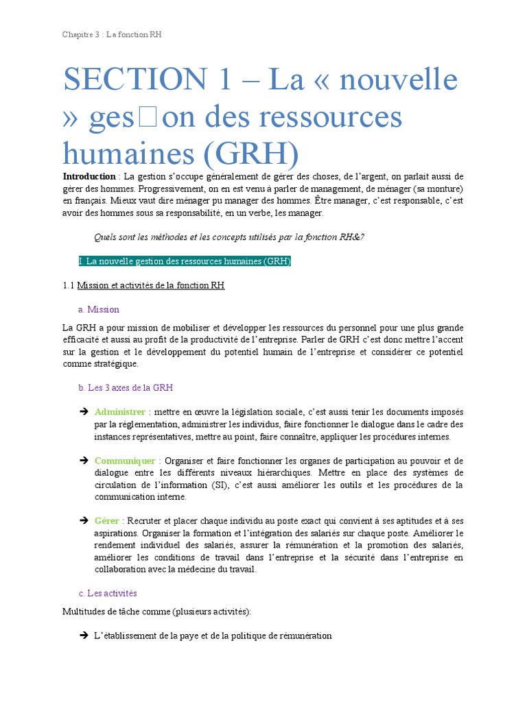 Chapitre 3 GFE | PDF | Gestion des ressources humaines | Recrutement