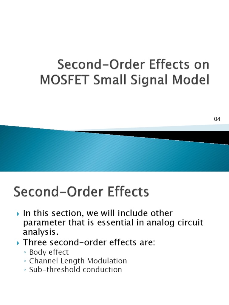 04 - Second-Order Effects On MOSFET Small Signal Model | PDF