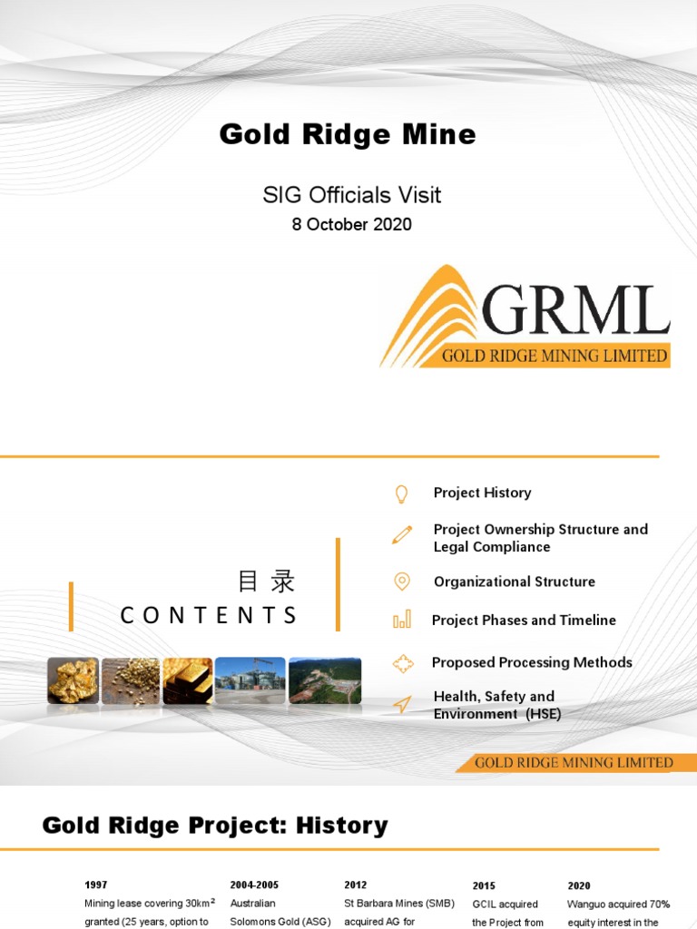 Gold Ridge Mine: SIG Officials Visit | PDF | Hand Washing | Water
