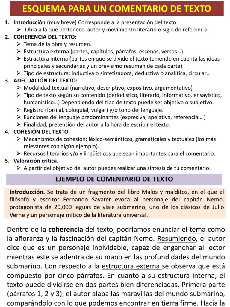 EJEMPLO DE COMENTARIO DE TEXTO. Tema 1 | PDF | Autor | Ensayos