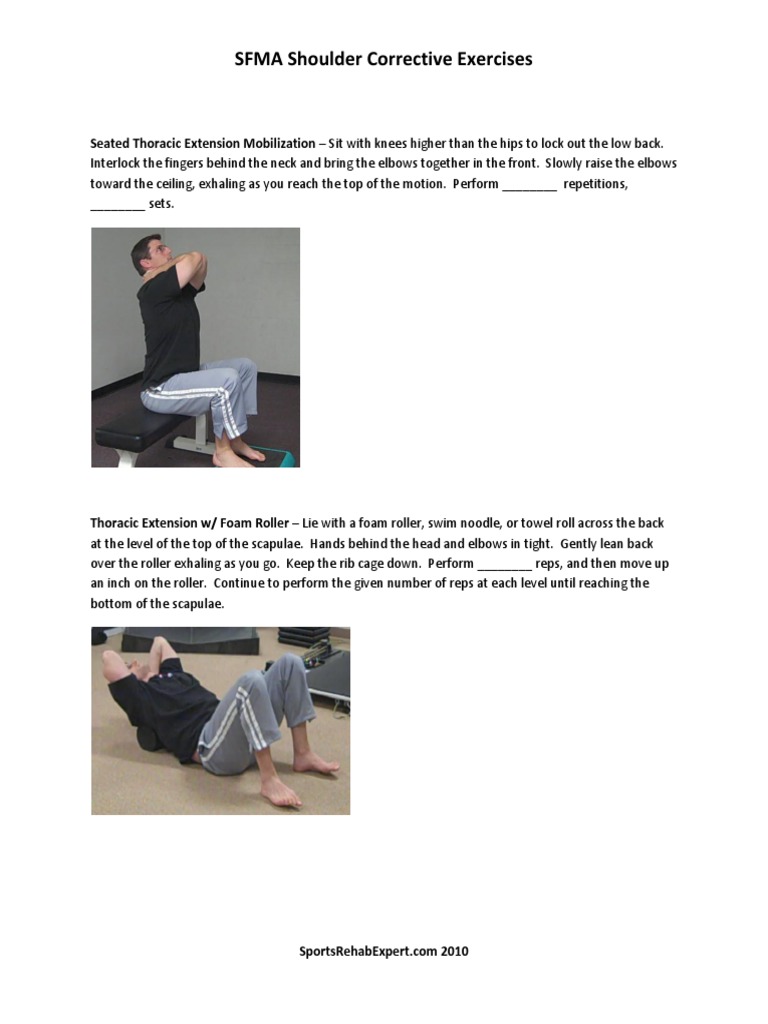 SFMA Shoulder Corrective Exercises PDF | PDF | Anatomical Terms Of ...