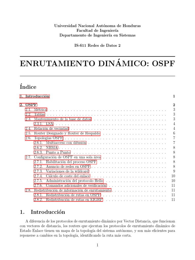 OSPF Resumen PDF | PDF | Enrutador (Computación) | Arquitectura de Computadores