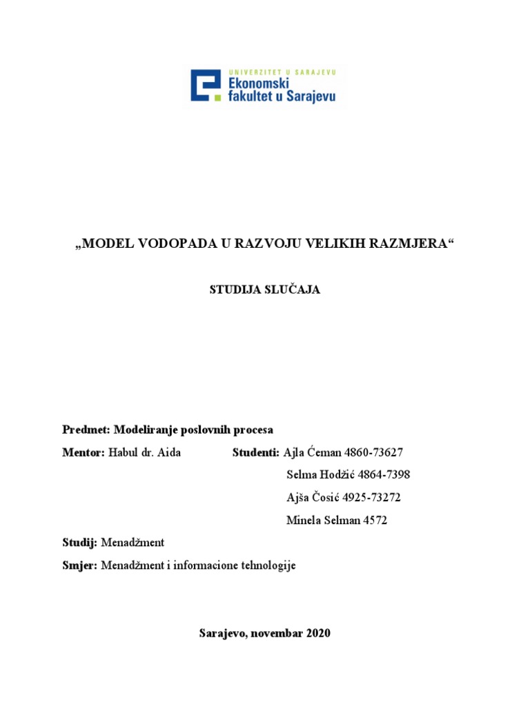 Studija Slucaja Model Vodopada | PDF