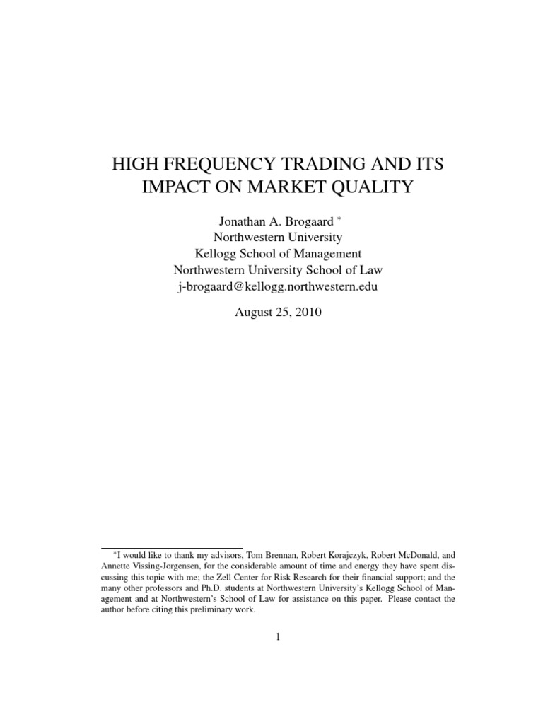 Examination of High Frequency Trading | PDF | High Frequency Trading ...
