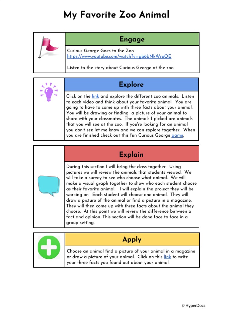 Animal Hyperdoc Lesson Plan | PDF