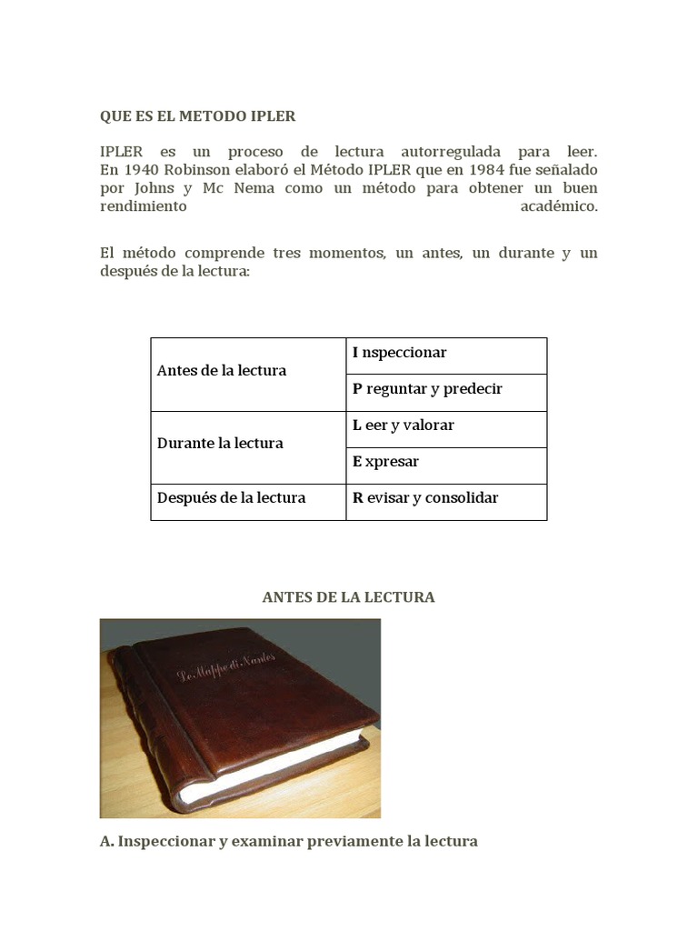 El Método OPLER | PDF | Aprendizaje | Ciencia cognitiva