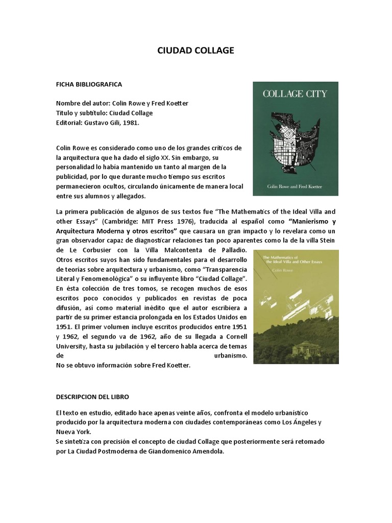 CIUDAD COLLAGE City | PDF | utopía | Museo