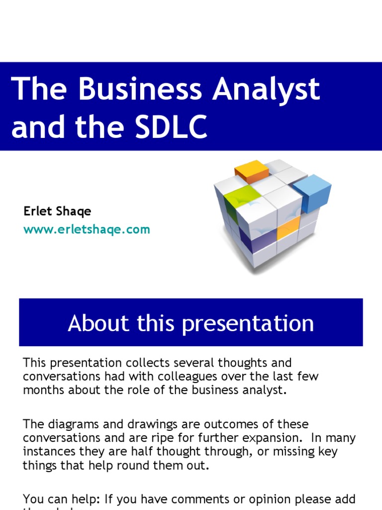 The Business Analyst and The SDLC | PDF | Business Process | Systems Theory