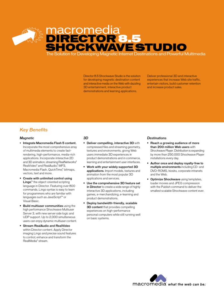 Director® 8.5 Shockwave® Studio | PDF | Macintosh | Microsoft Windows