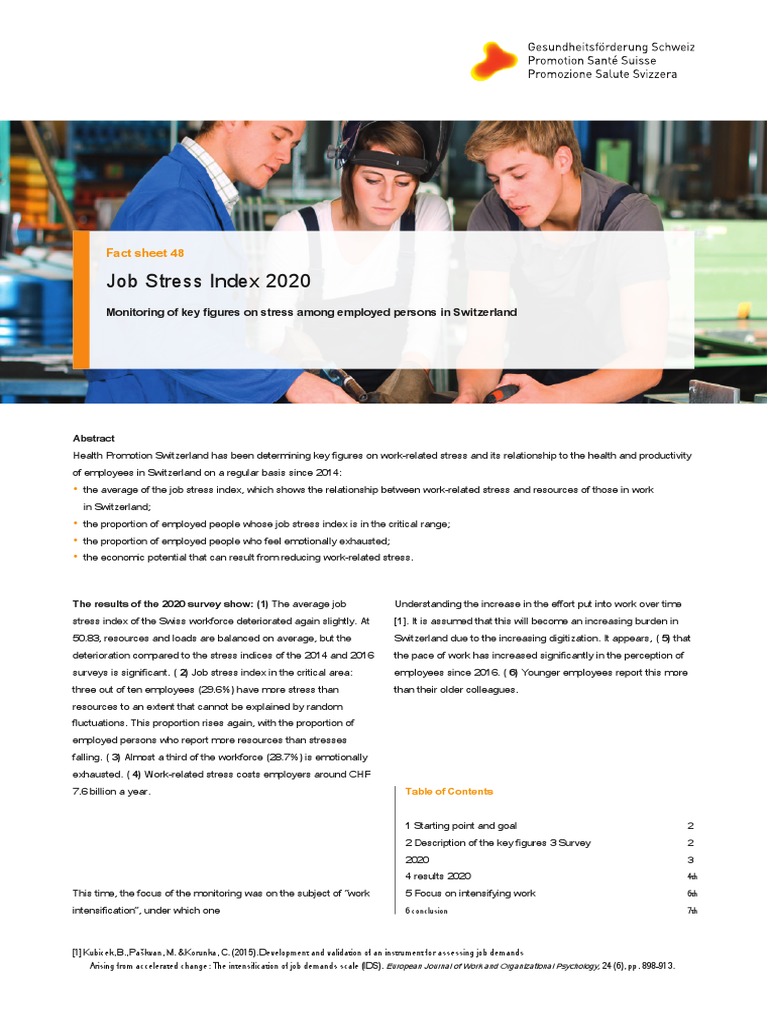Faktenblatt Job Stress Index 2020en | PDF