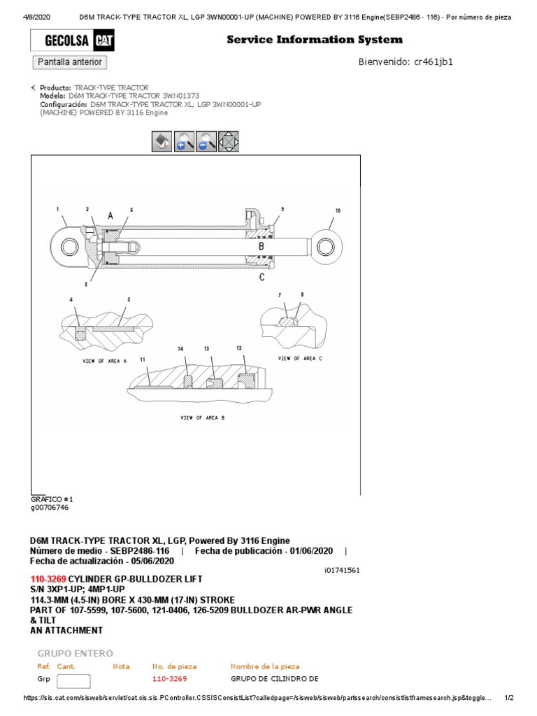 D6M TRACK-TYPE TRACTOR XL, LGP 3WN00001-UP (MACHINE) POWERED BY 3116 ...