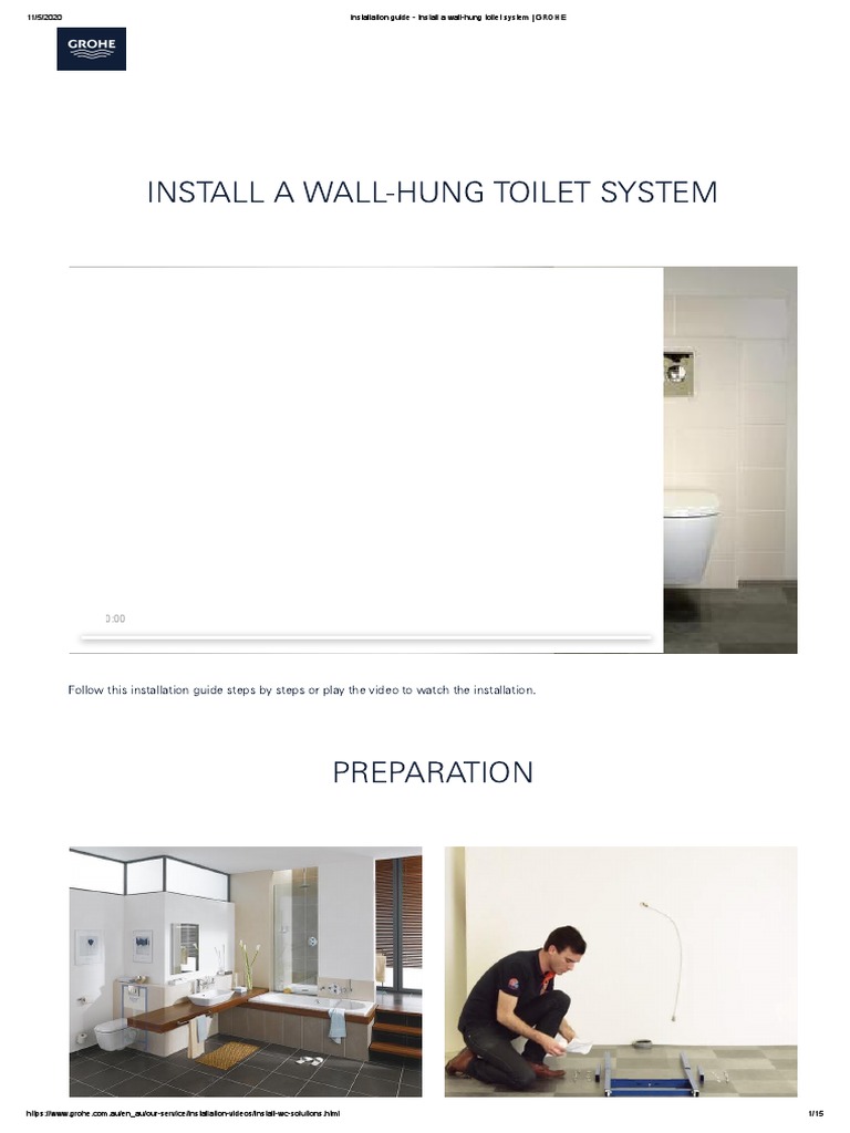 Installation Guide - Install A Wall-Hung Toilet System - GROHE | PDF ...